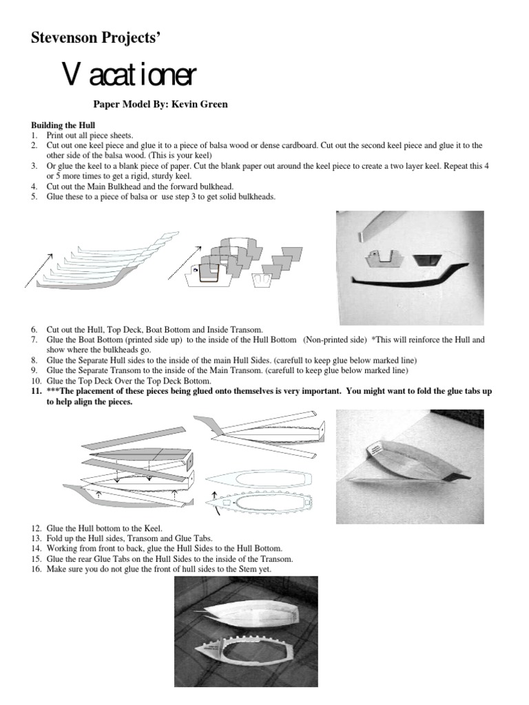 Vacationer: Stevenson Projects' | PDF | Hull (Watercraft) | Mast (Sailing)