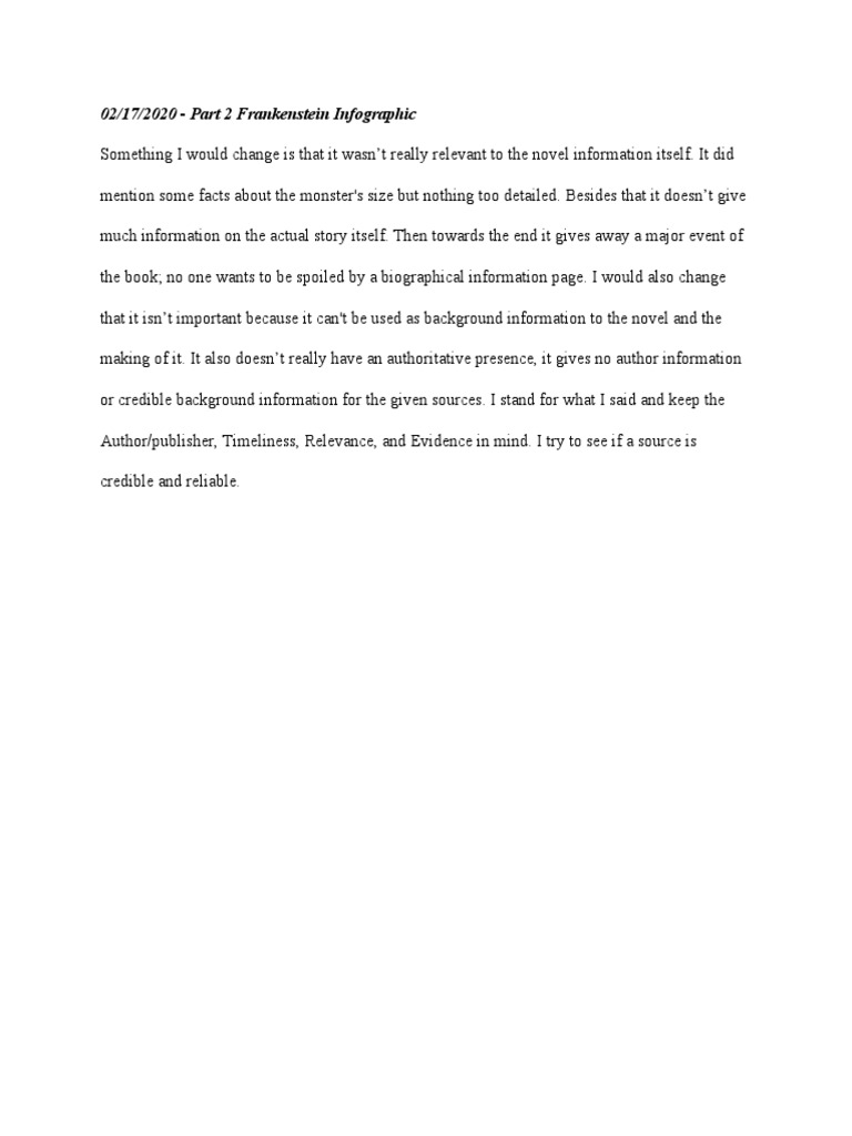 02 17 2020 - Part 2 Frankenstein Infographic Done Submitted | PDF