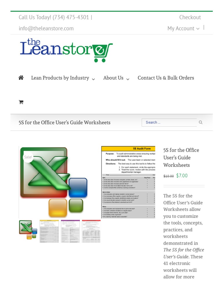 5S For The Office User's Guide Worksheets - The Lean Store | PDF ...