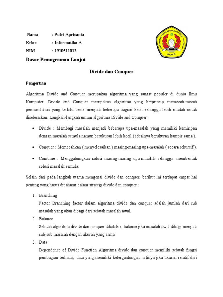 Devide and Conquer | PDF | Teknologi & Rekayasa