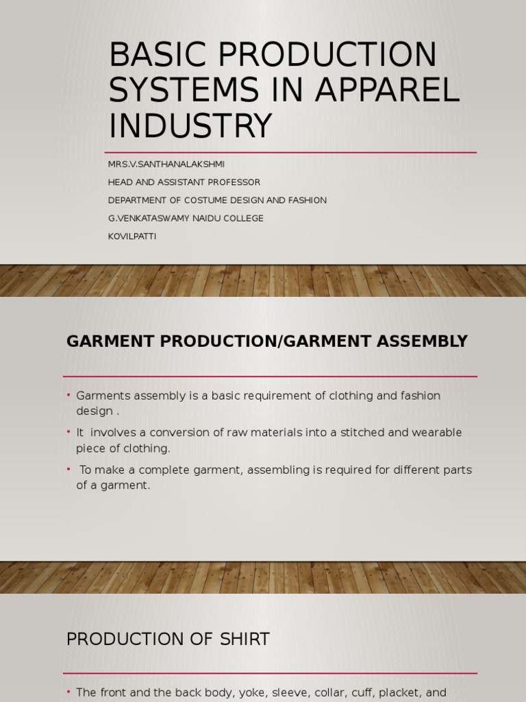 Basic Production System in Apparel Industry | PDF | Shirt | Clothing