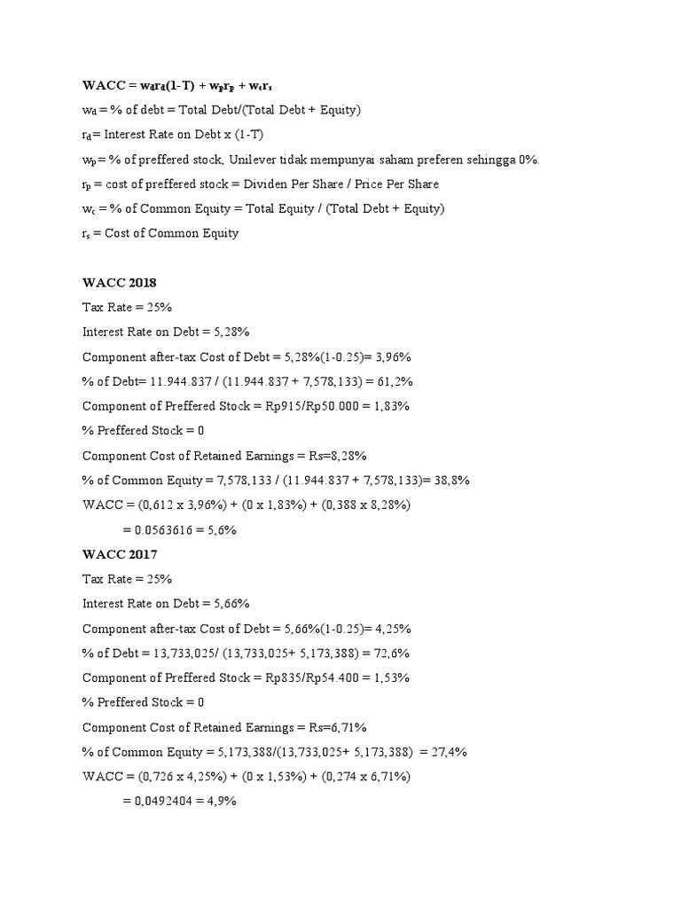 Wacc Pdf Cost Of Capital Preferred Stock