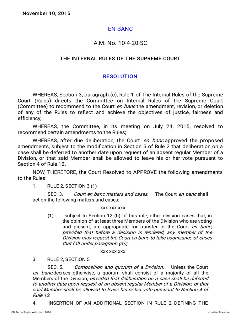 AM No. 10-4-20-SC - The Interal Rules of The Supreme Court (2015 ...
