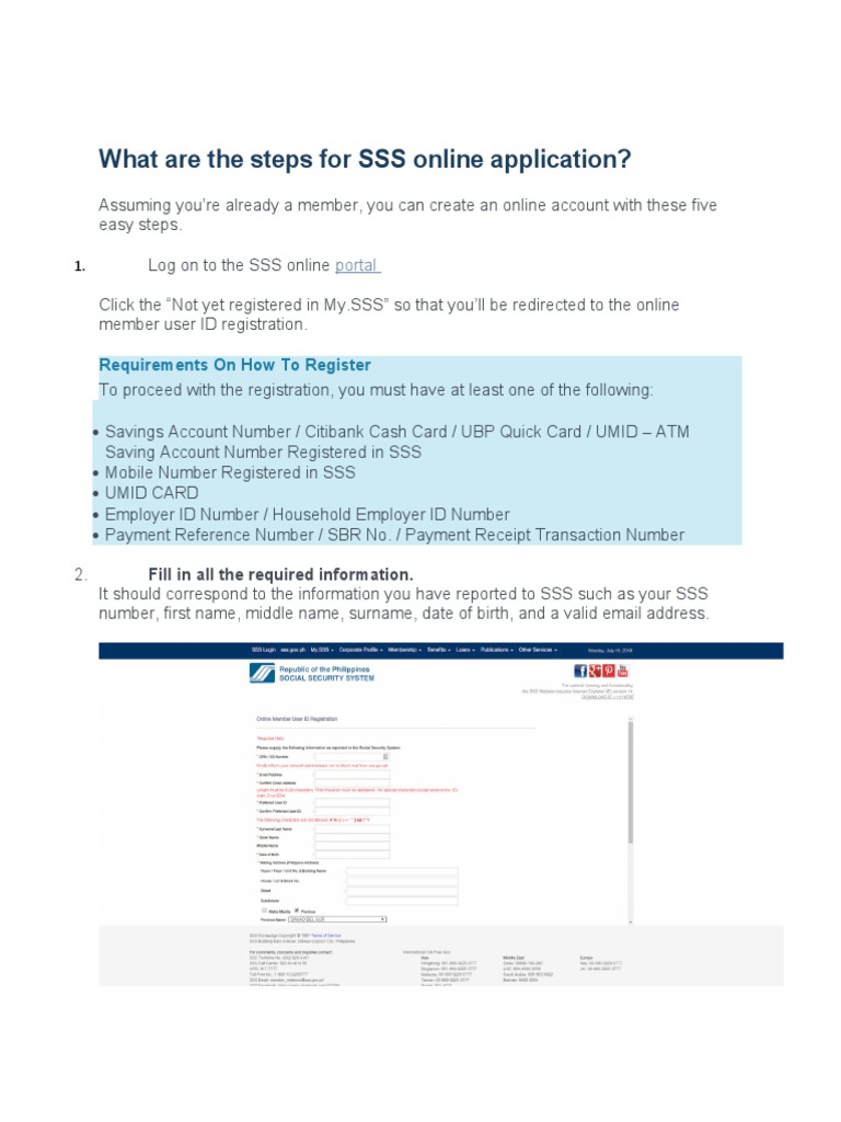 SSS Online Application | PDF | Metro Manila | Login