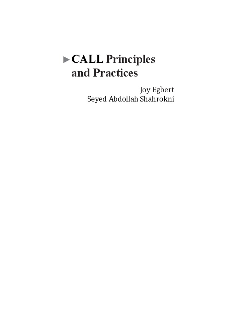 Call Principles and Practices | PDF | Educational Technology | English As A Second Or Foreign ...