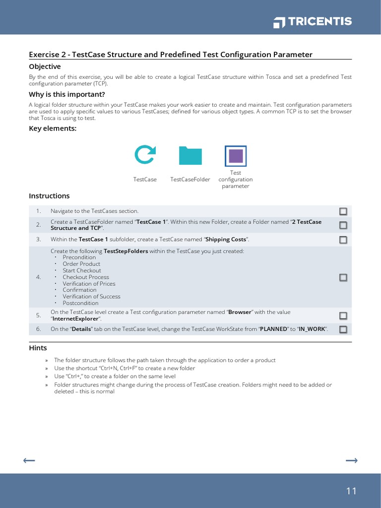 Exercise 2 - Testcase Structure and Predefined Test Configuration ...
