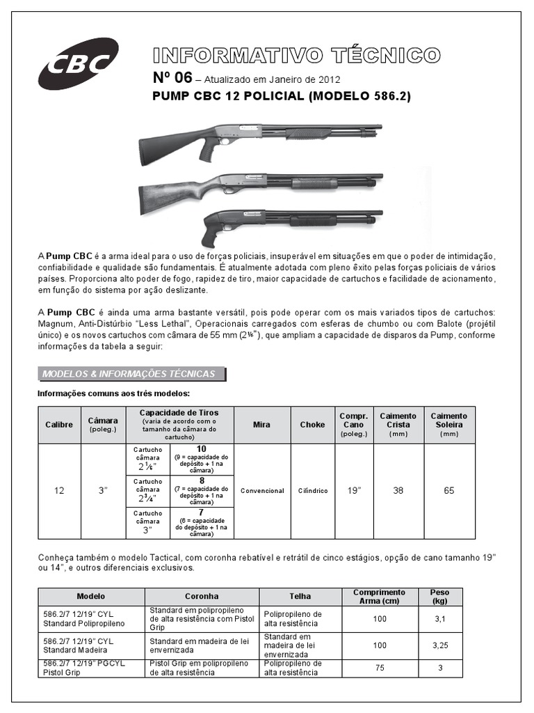 CBC - It 06 Pump 12 Modelo 586.2 PDF | PDF | Armas de fogo | Gatilho ...