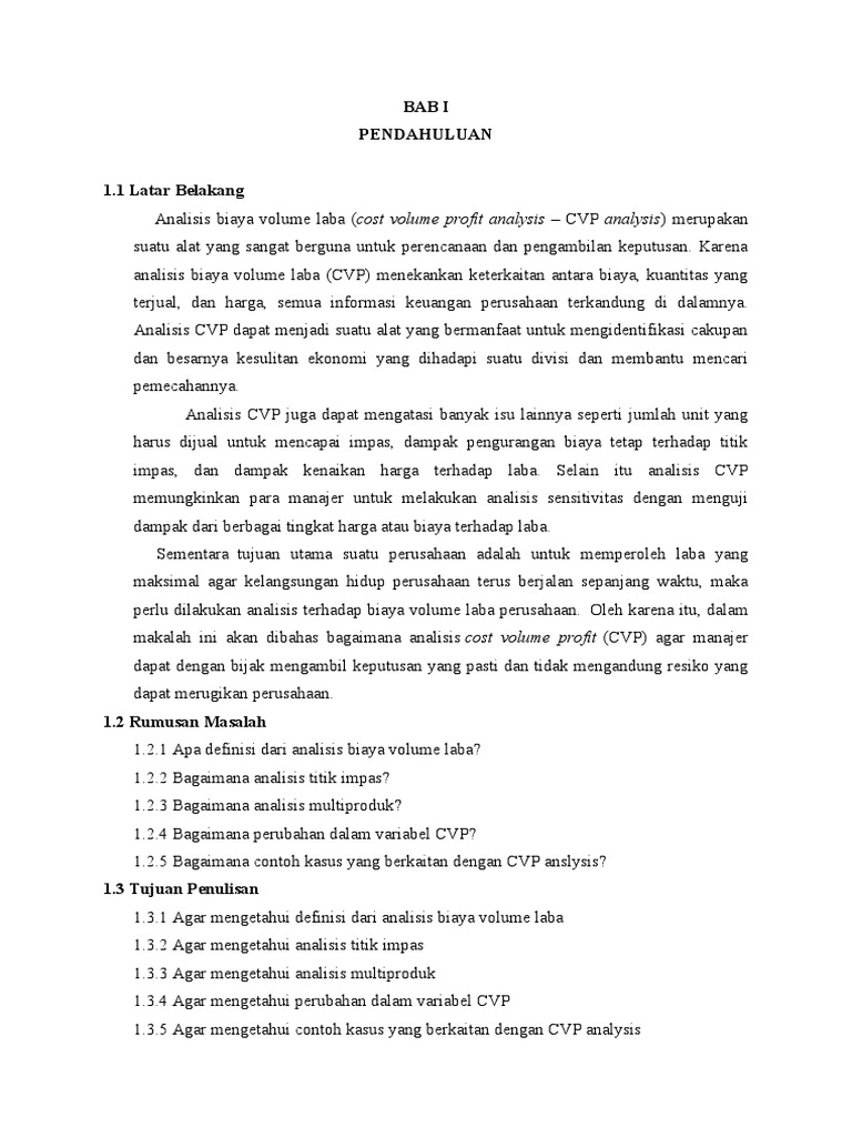 Paper CVP Analysis | PDF