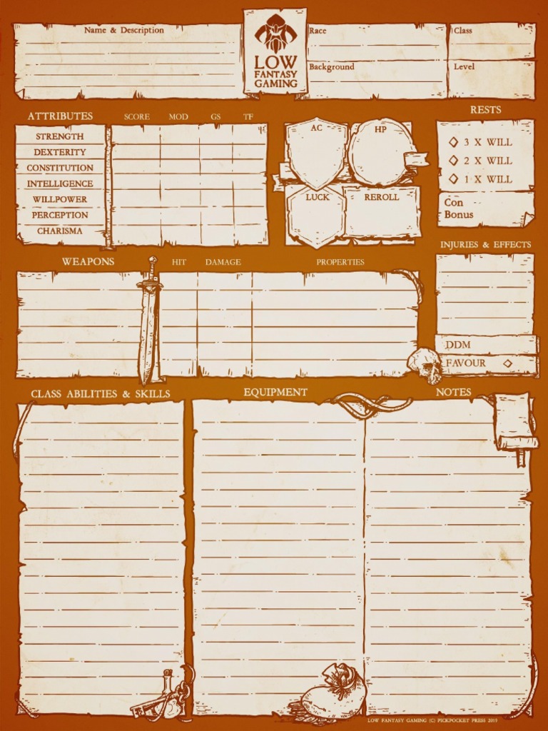 Character Sheets LFG Deluxe PDF PDF | PDF