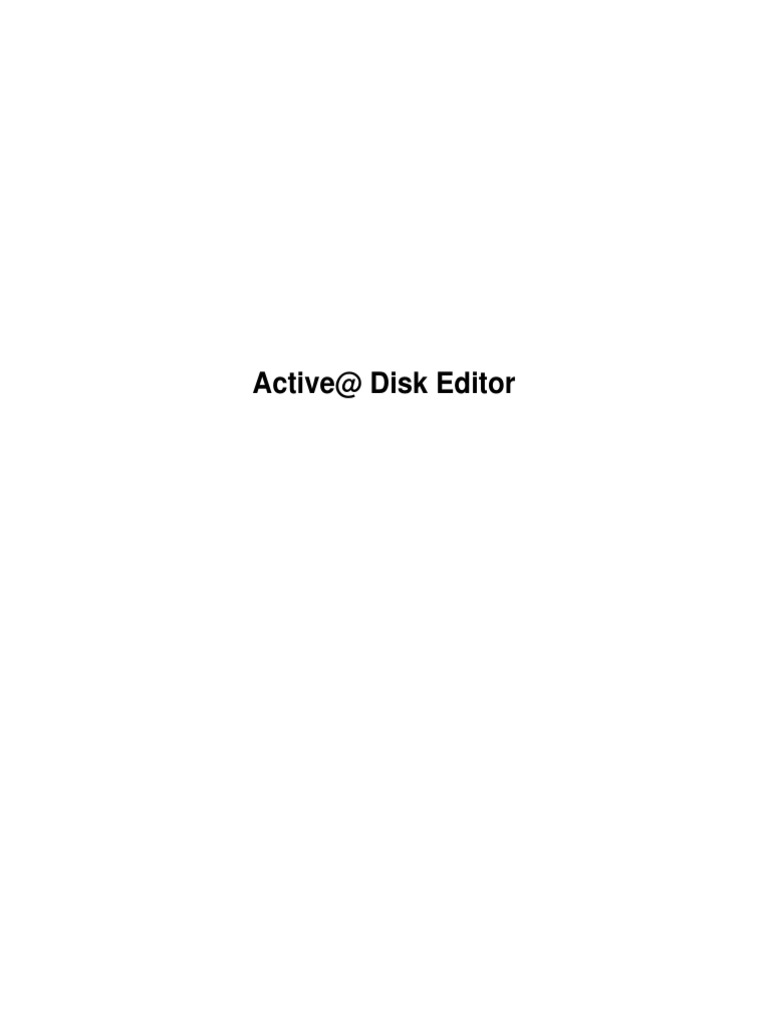 Active@ Disk Editor | PDF | Hard Disk Drive | Computer File