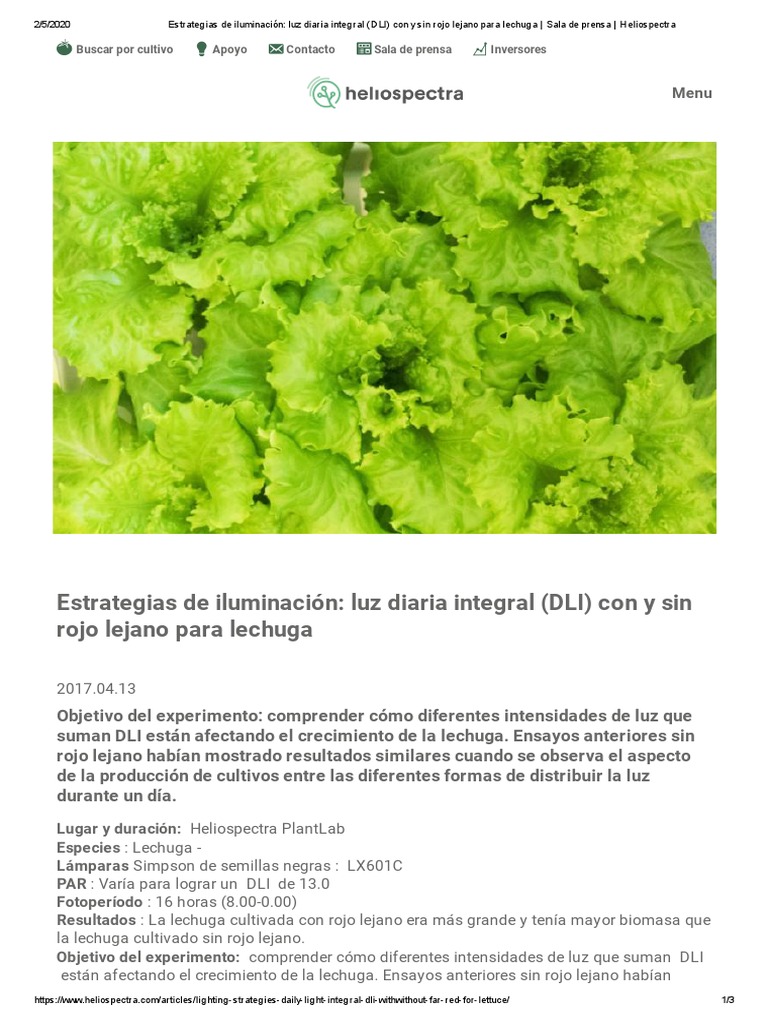 Estrategias de Iluminación - Luz Diaria Integral (DLI) Con y Sin Rojo ...