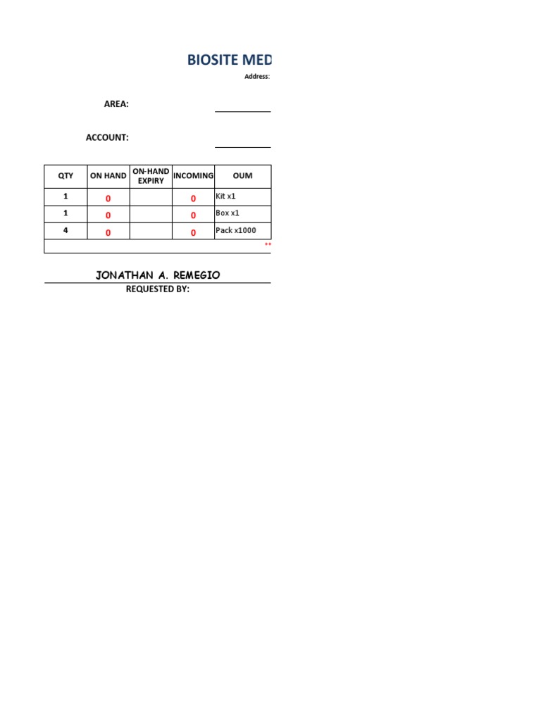 Biosite Zamboanga RF#1105524 | PDF
