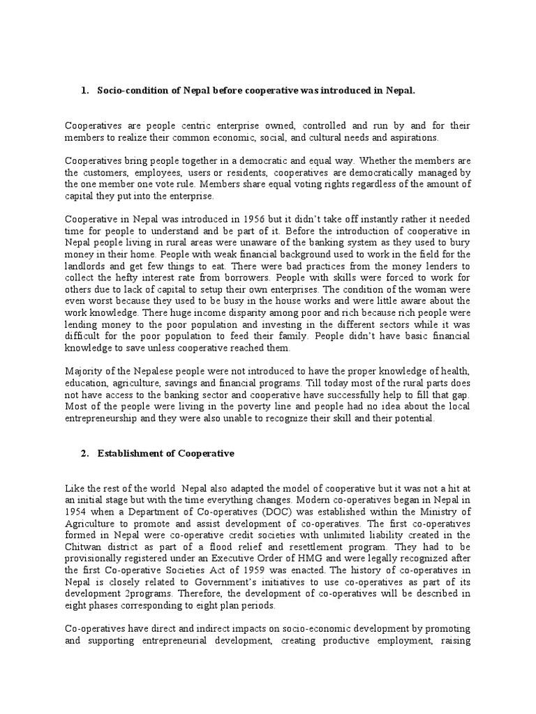 The Growth of the Cooperative Movement in Nepal: Establishment, Impact ...