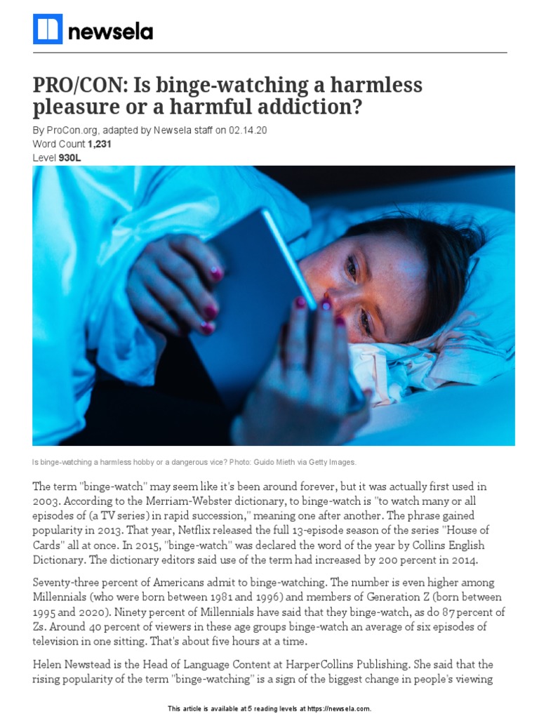 PRO/CON: Is Binge-Watching A Harmless Pleasure or A Harmful Addiction ...