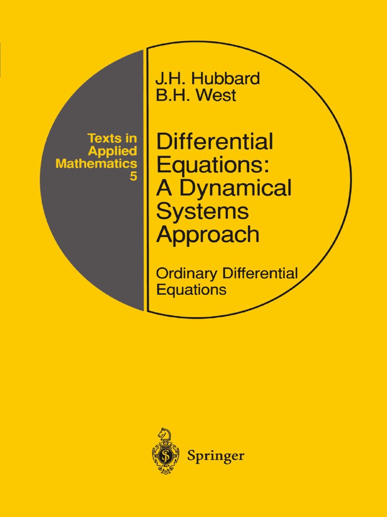 Differential Equations A Dynamical Systems Approach 3e 1997 Hubbard ...