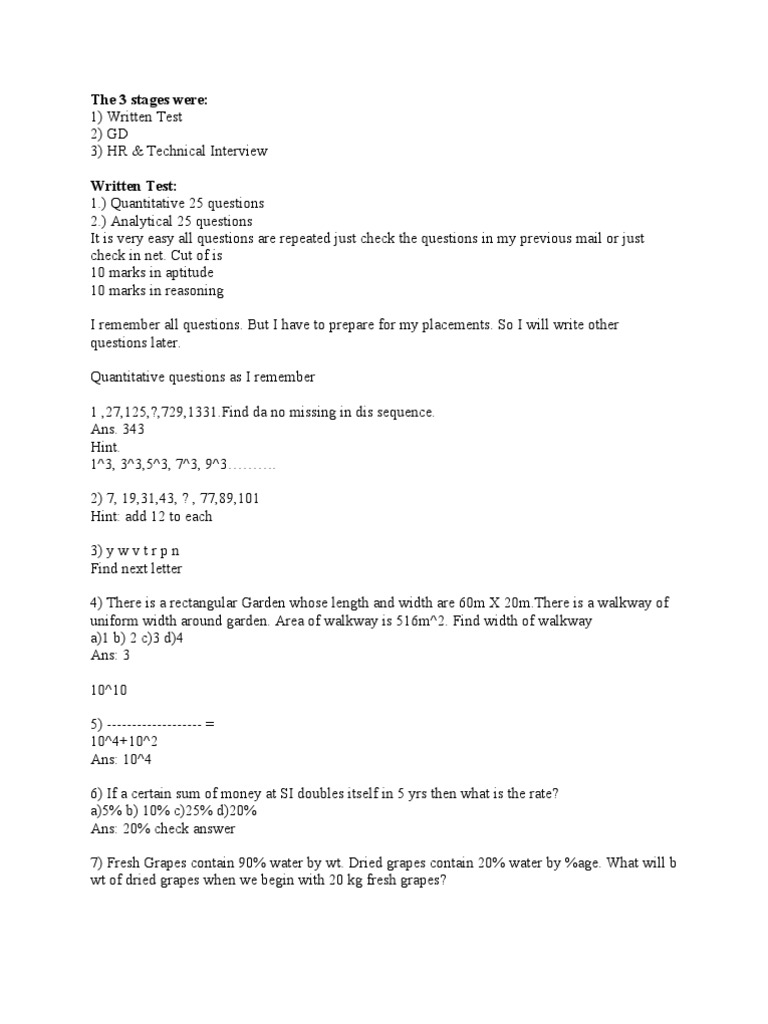 Capgemini Placement Papers | PDF | Tobacco Smoking | Addiction