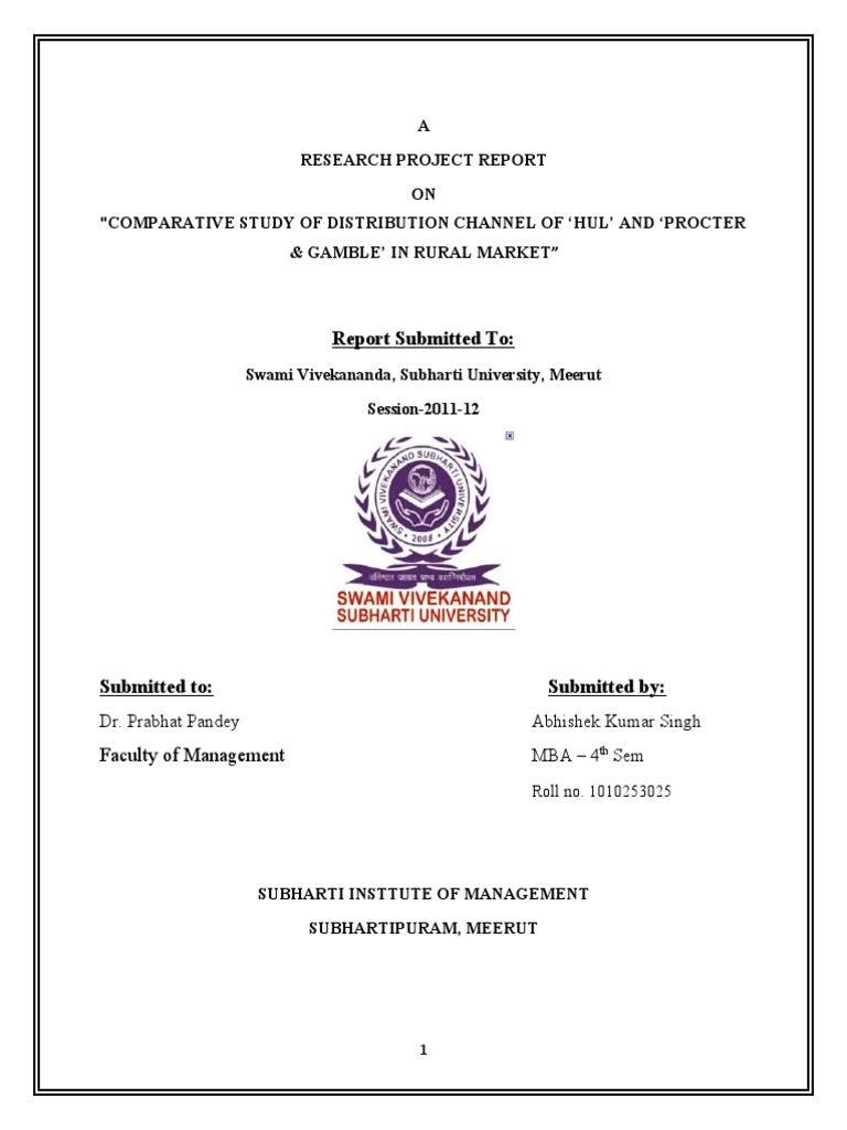 Comparative Study of Distribution Channel of Hul' and Procter & Gamble ...