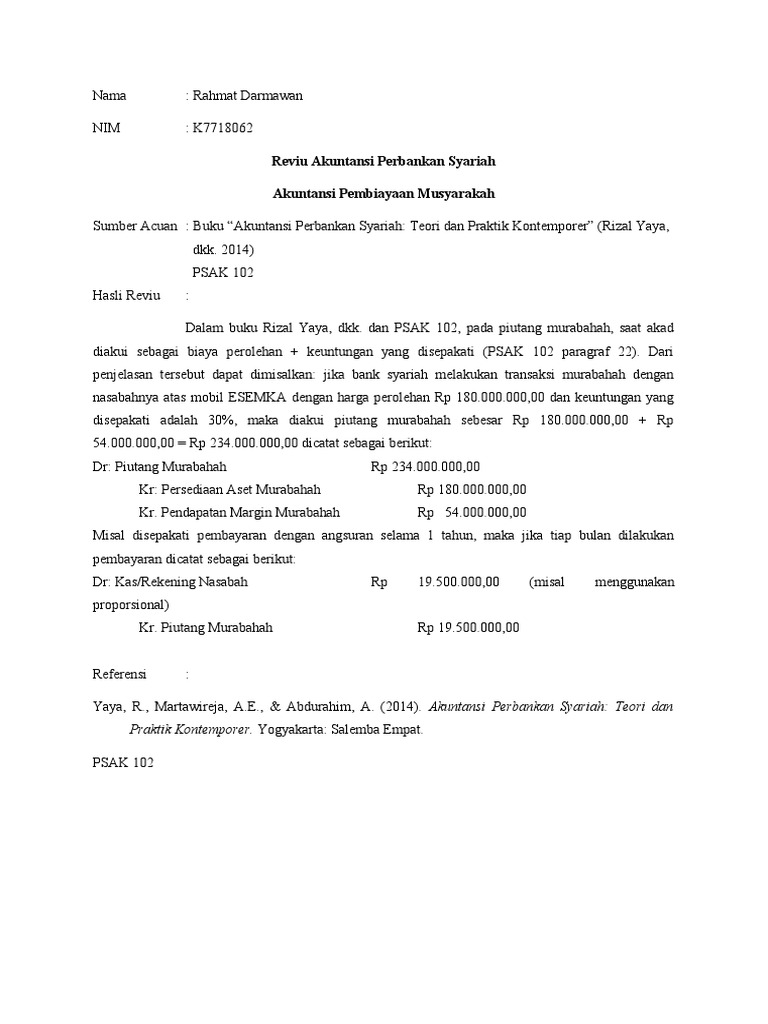 RAHMAT DARMAWAN - K7718062 - Akuntansi Mudharabah | PDF