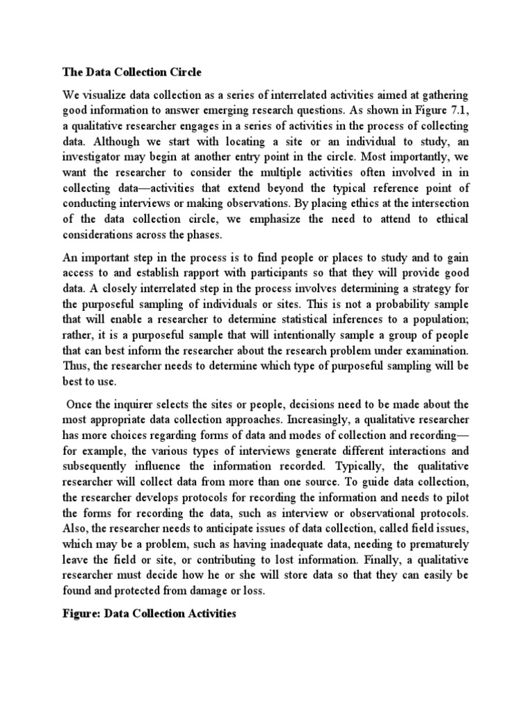 The Data Collection Circle | PDF | Qualitative Research | Sampling ...