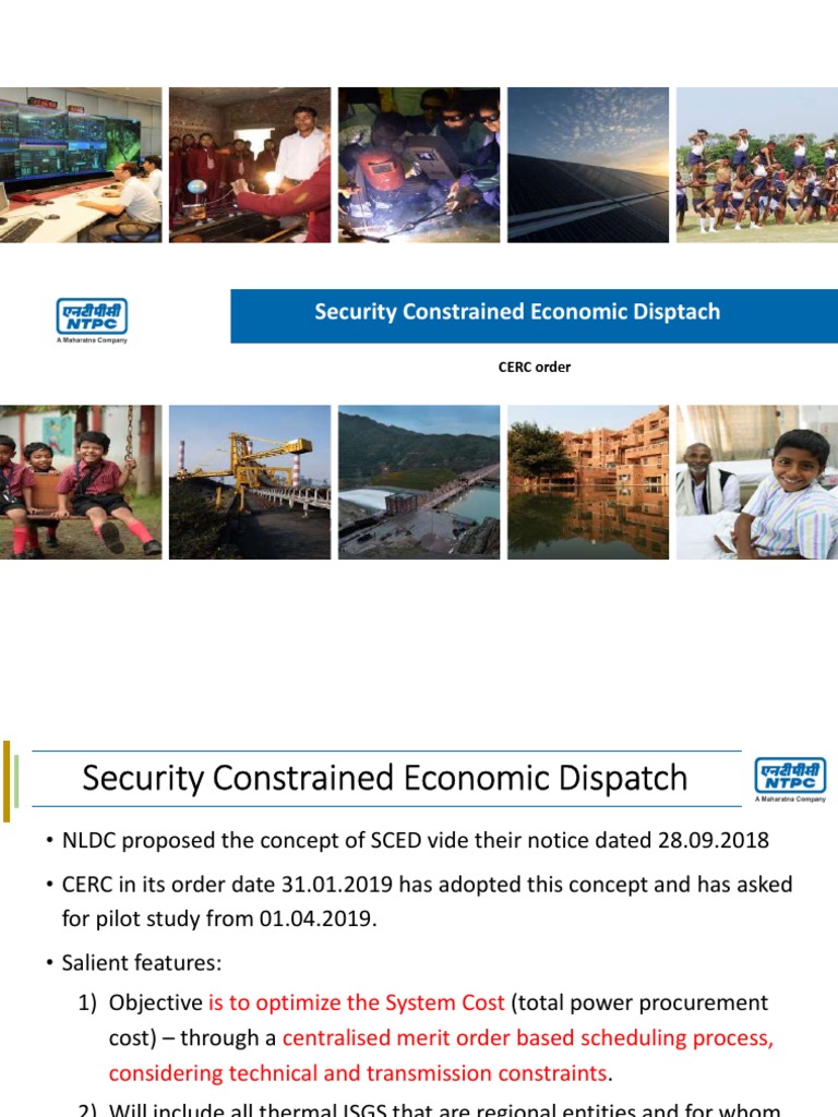 Security Constrained Economic Disptach: CERC Order | PDF | Mathematical Optimization | Power ...