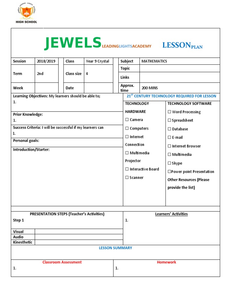Year 9 Beryl - Lesson Plan - 2nd Term | PDF | Multimedia | Teaching
