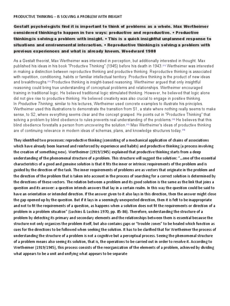 Productive Thinking | PDF | Metaphysics | Cognitive Science