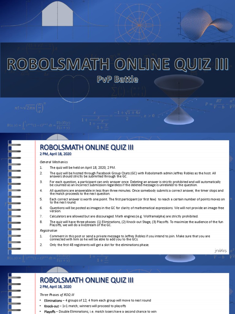 Robolsmath Online Quiz III Battle | PDF | Circle | Triangle