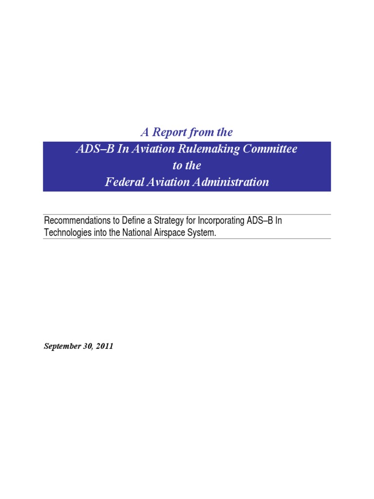 111117ADSB in ARC Report FINAL PDF | Download Free PDF | Federal ...