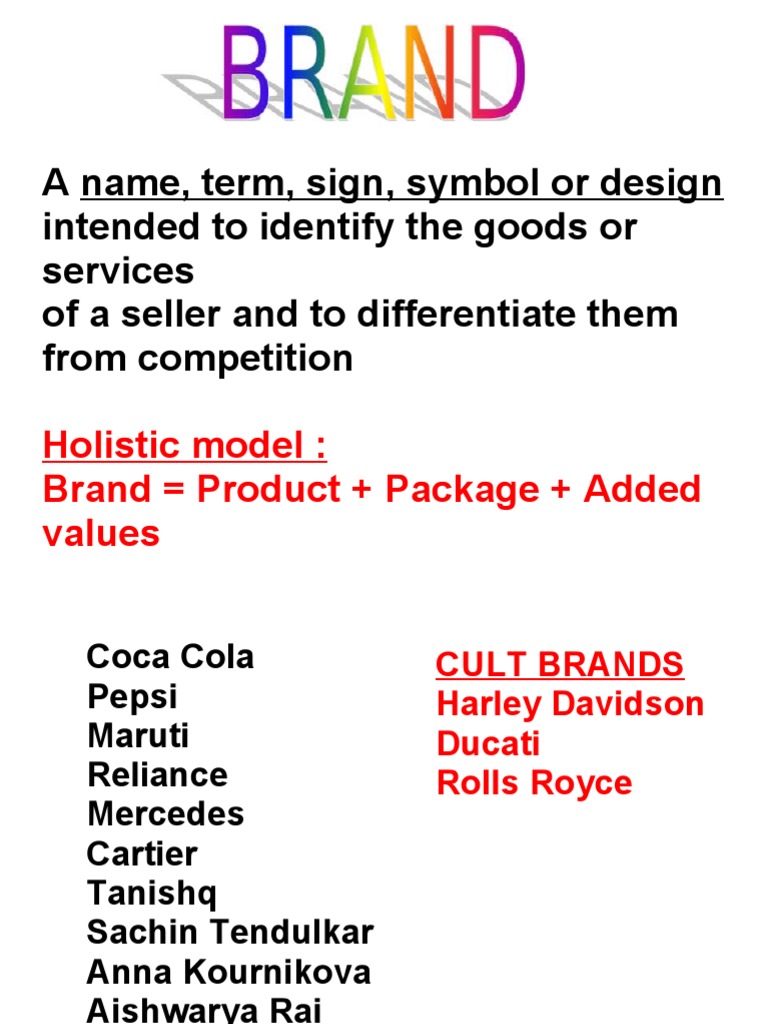 A Name, Term, Sign, Symbol or Design Intended To Identify The Goods or ...