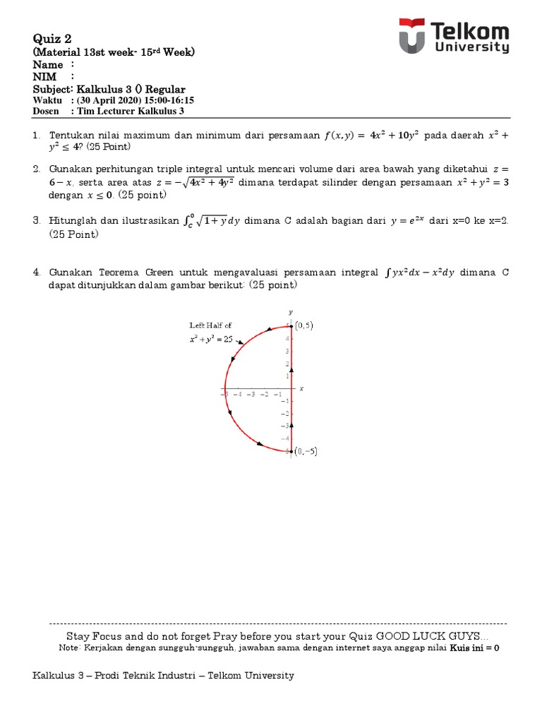 Kuis 2 - Kalkulus III | PDF