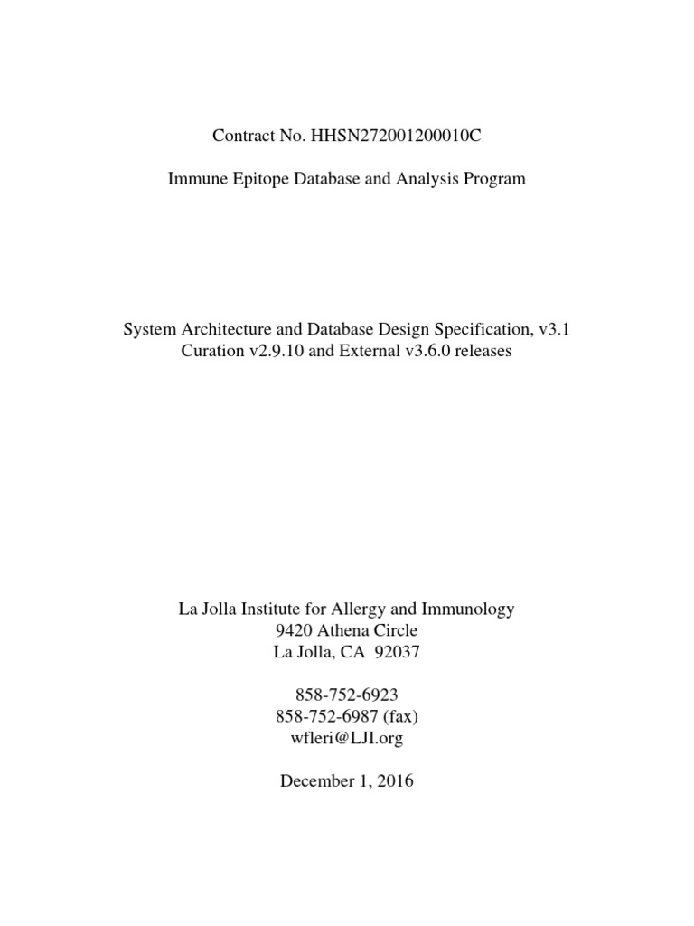 IEDB System Arch and DB Design Document - 20161201-V2 PDF | PDF | Java ...