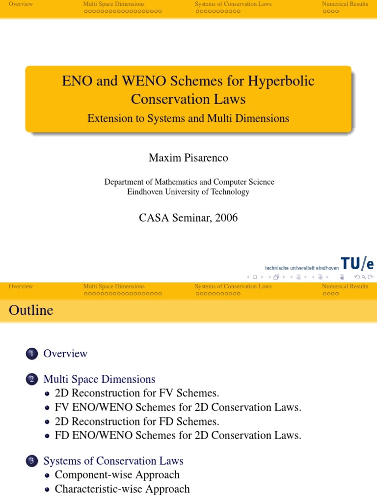 Extension of ENO and WENO Schemes to Multi-Dimensional Systems of ...