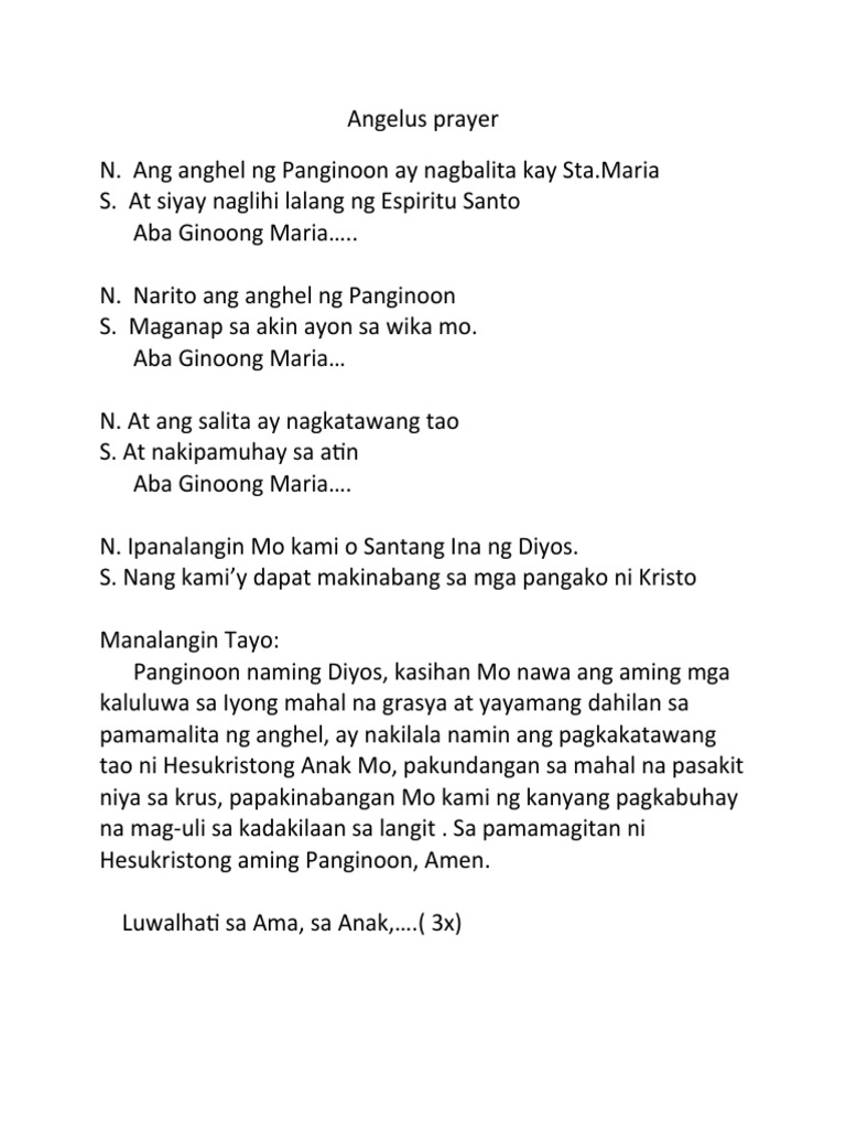 Angelus Prayer | PDF