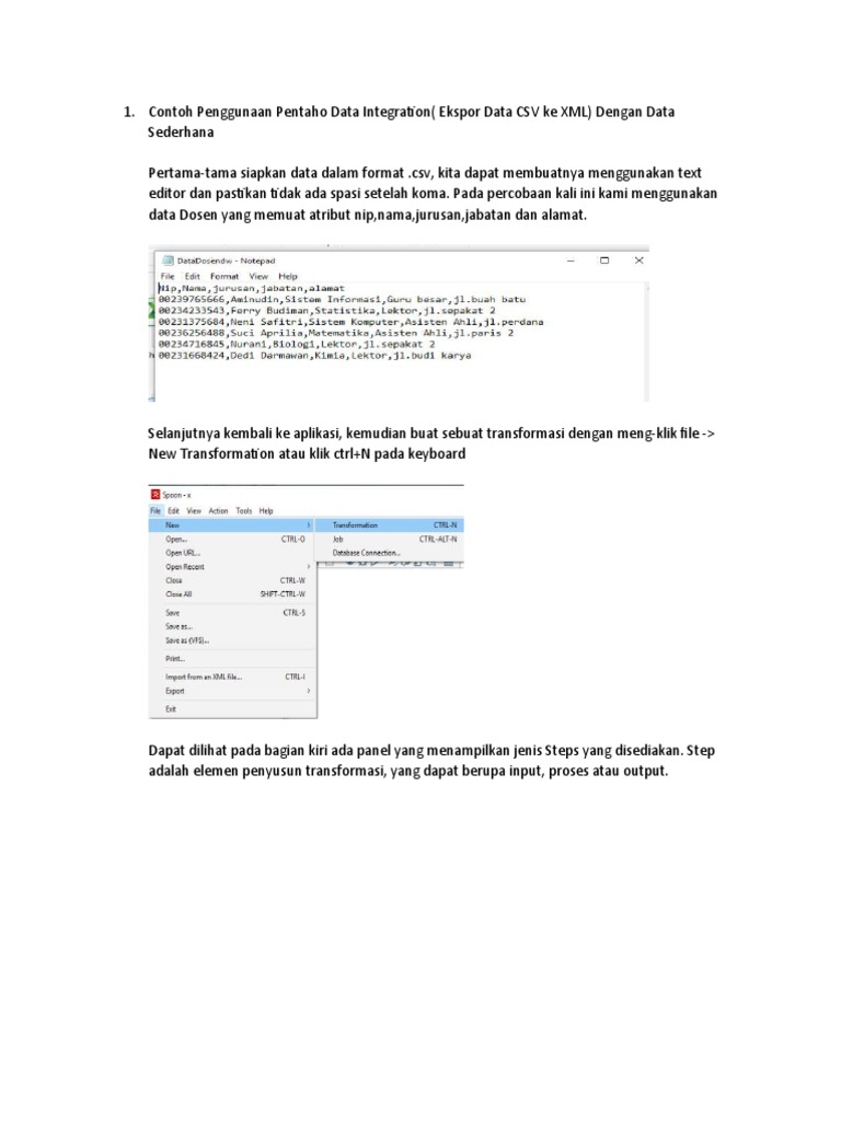 Percobaan Pentaho Data Integration | PDF
