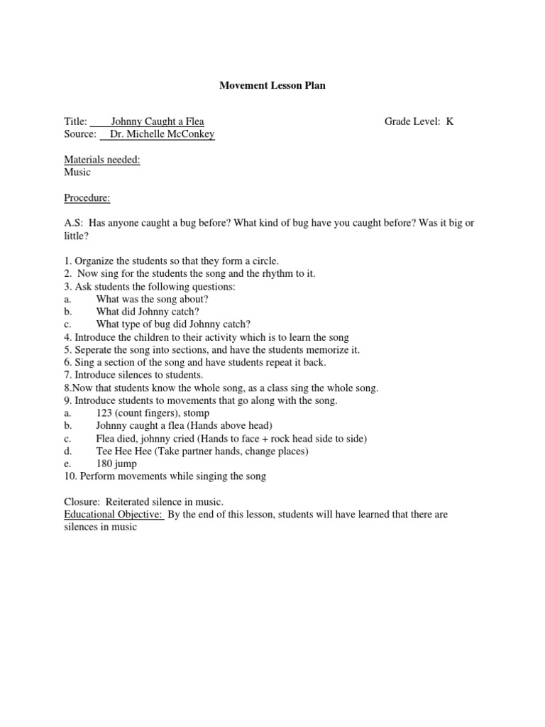 Johnny Caught A Flea | PDF | Songs | Neuropsychological Assessment