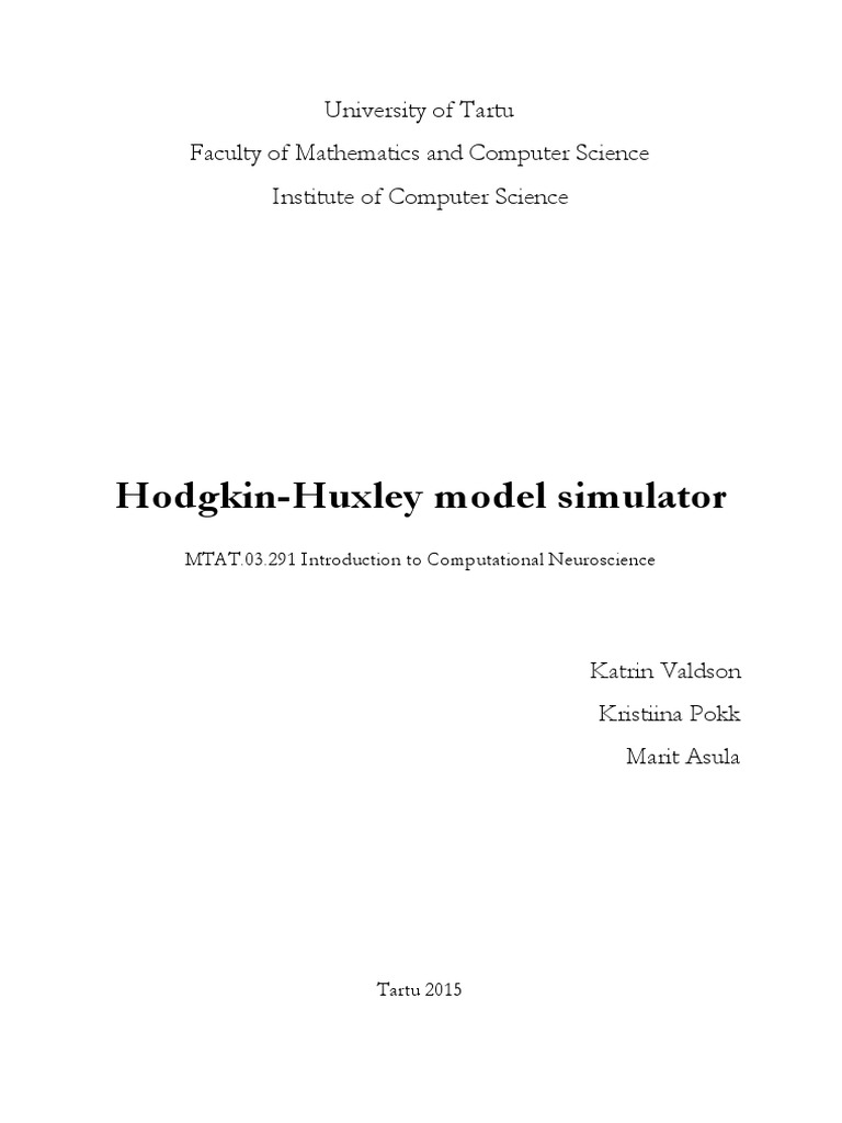 Hodgkin-Huxley Model Simulator PDF | PDF | Action Potential | Membrane ...