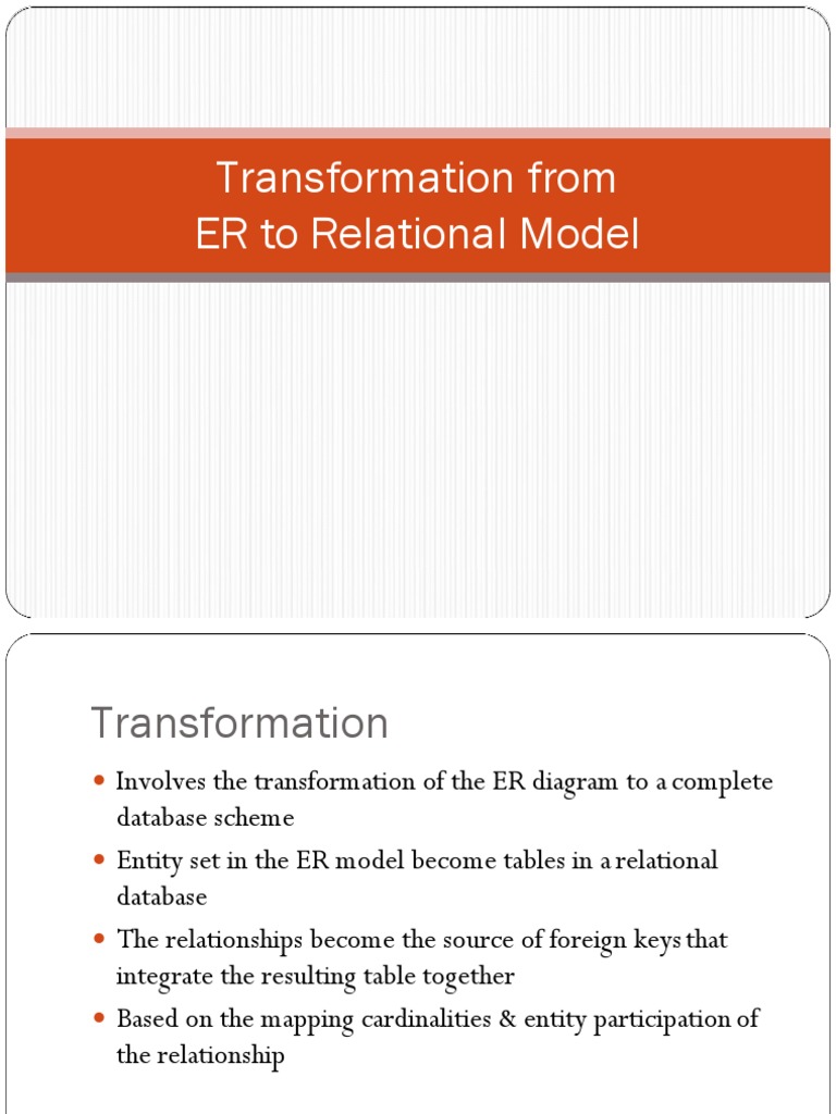 Lecture 03 Transformation of Erd To Rdbms | PDF | Relational Database ...