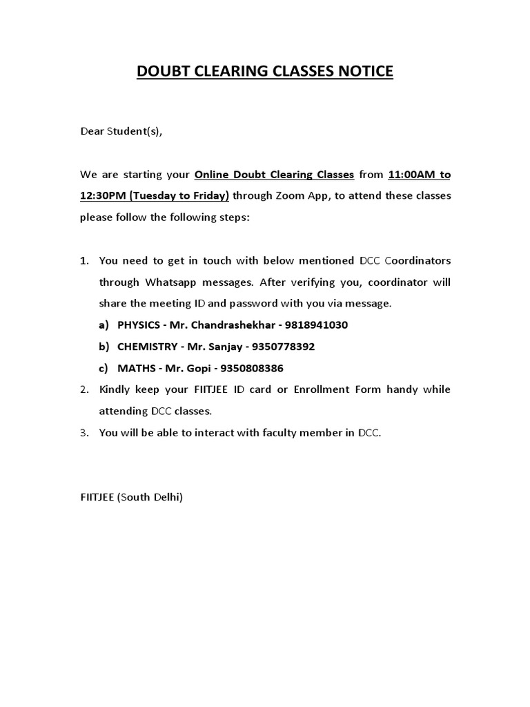 DCC Notice PDF | PDF