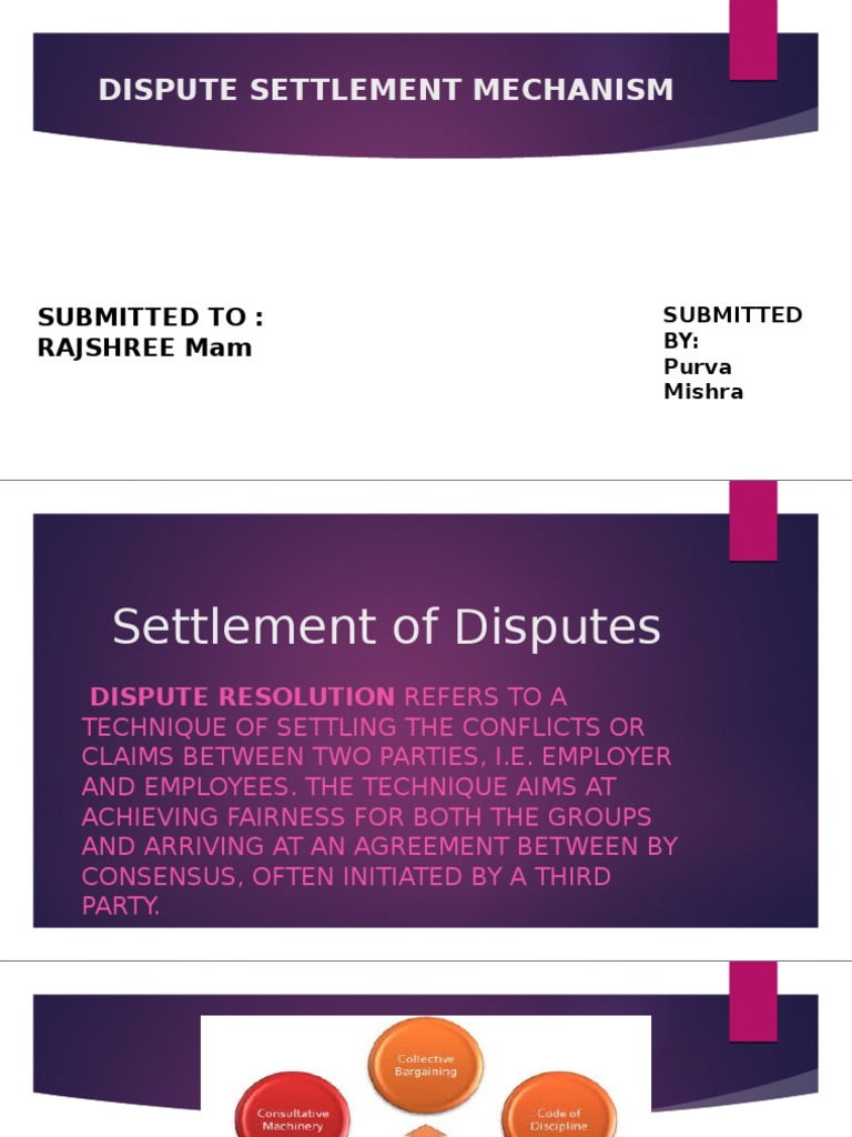Dispute Settlement Mechanism | PDF | Collective Bargaining | Employment