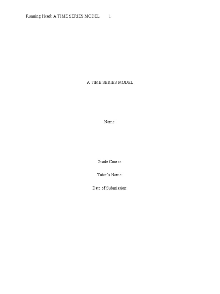 A Time Series Model | Download Free PDF | Forecasting | Mean Squared Error