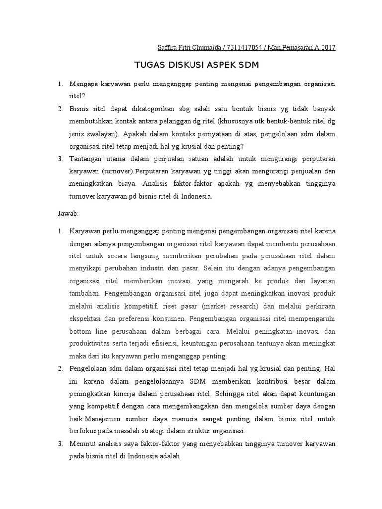 Tugas Ritel SDM | PDF