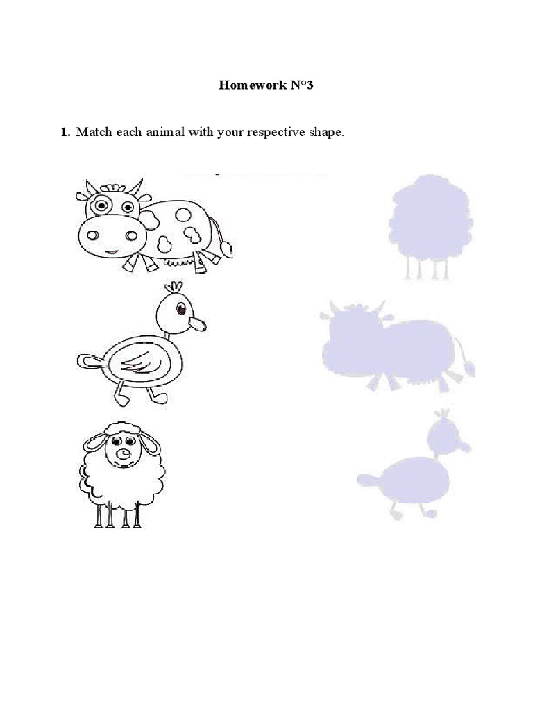 Animal Shape Matching and Tracing Activity | PDF | Home & Garden