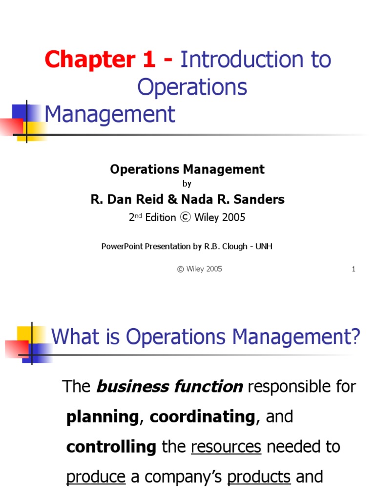 Chapter 1 - : Introduction To Operations Management | PDF | Enterprise ...