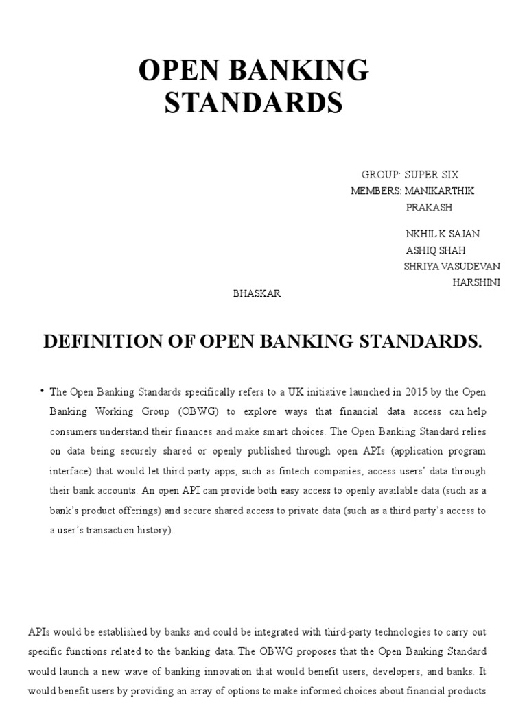 Open Banking Standards | PDF | Mobile App | Banks