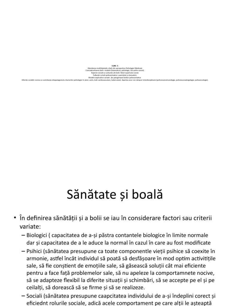 CURS 5 Psiho Med 2011 | PDF