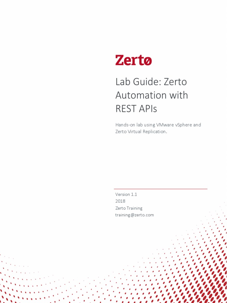 Lab Guide Automating Zerto Pdf Graphical User Interfaces Scripting Language 9880