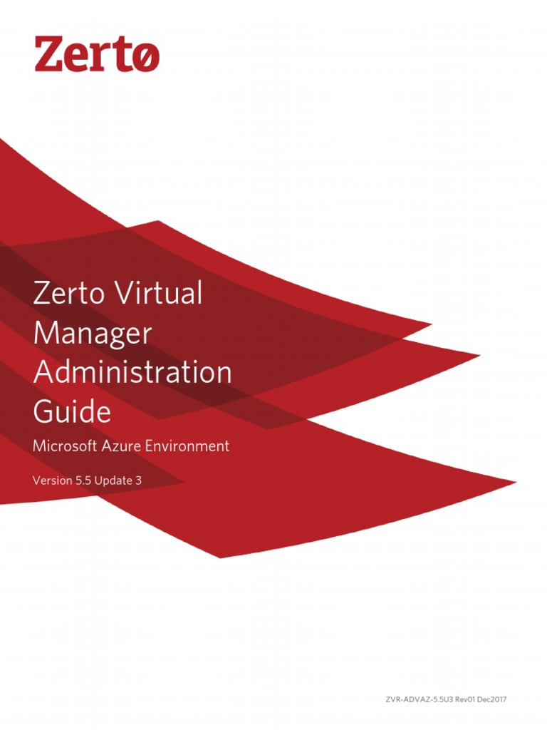 Zerto Virtual Manager Azure Administration Guide | PDF | Hyper V ...
