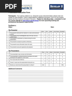 Generic Workshop Evaluation Form | PDF | Learning | Cognition