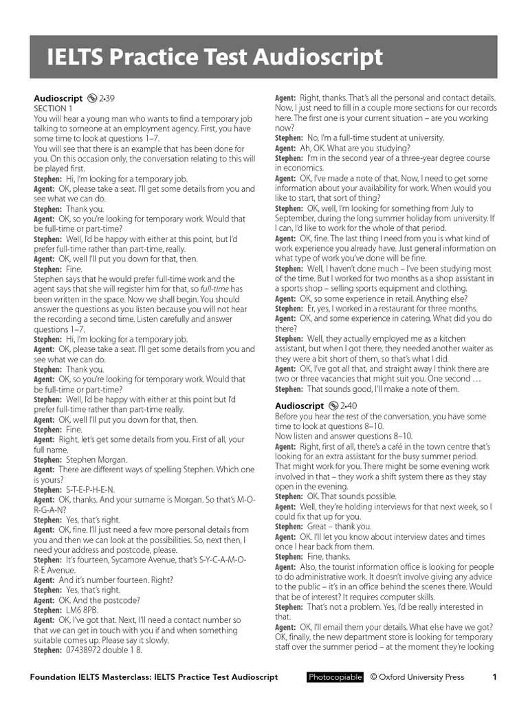 IELTS Practice Test Audioscript | PDF | Bridge | Boiler