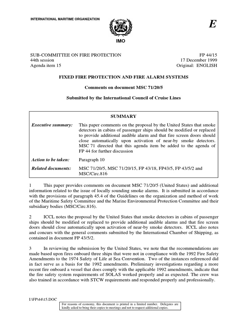 IMO Regulation For Fixed Fire System On Board Ship PDF | PDF ...